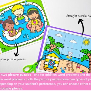 Summer Word Problems | Printable Kindergarten Addition and Subtraction ...