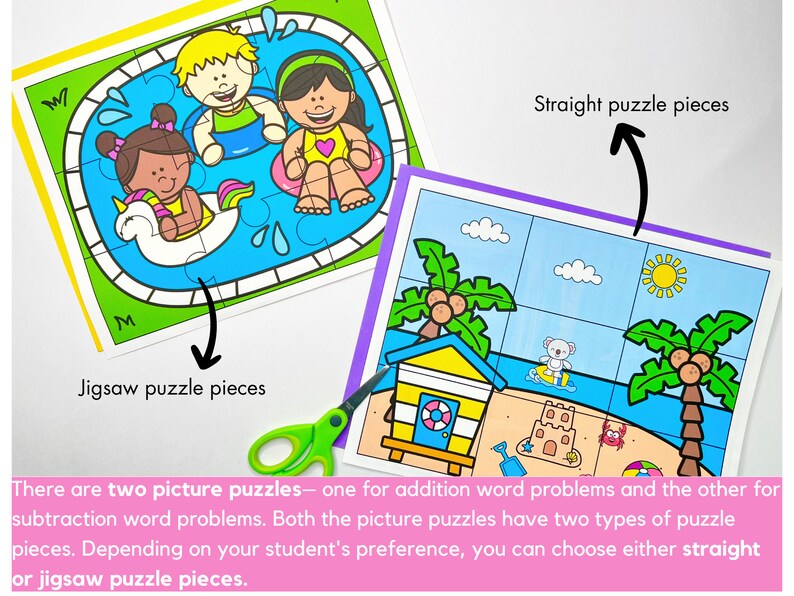 Summer Word Problems | Printable Kindergarten Addition and Subtraction ...