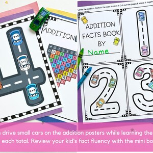 Car Theme Addition Facts Chart Printable | Number Posters | Addition ...