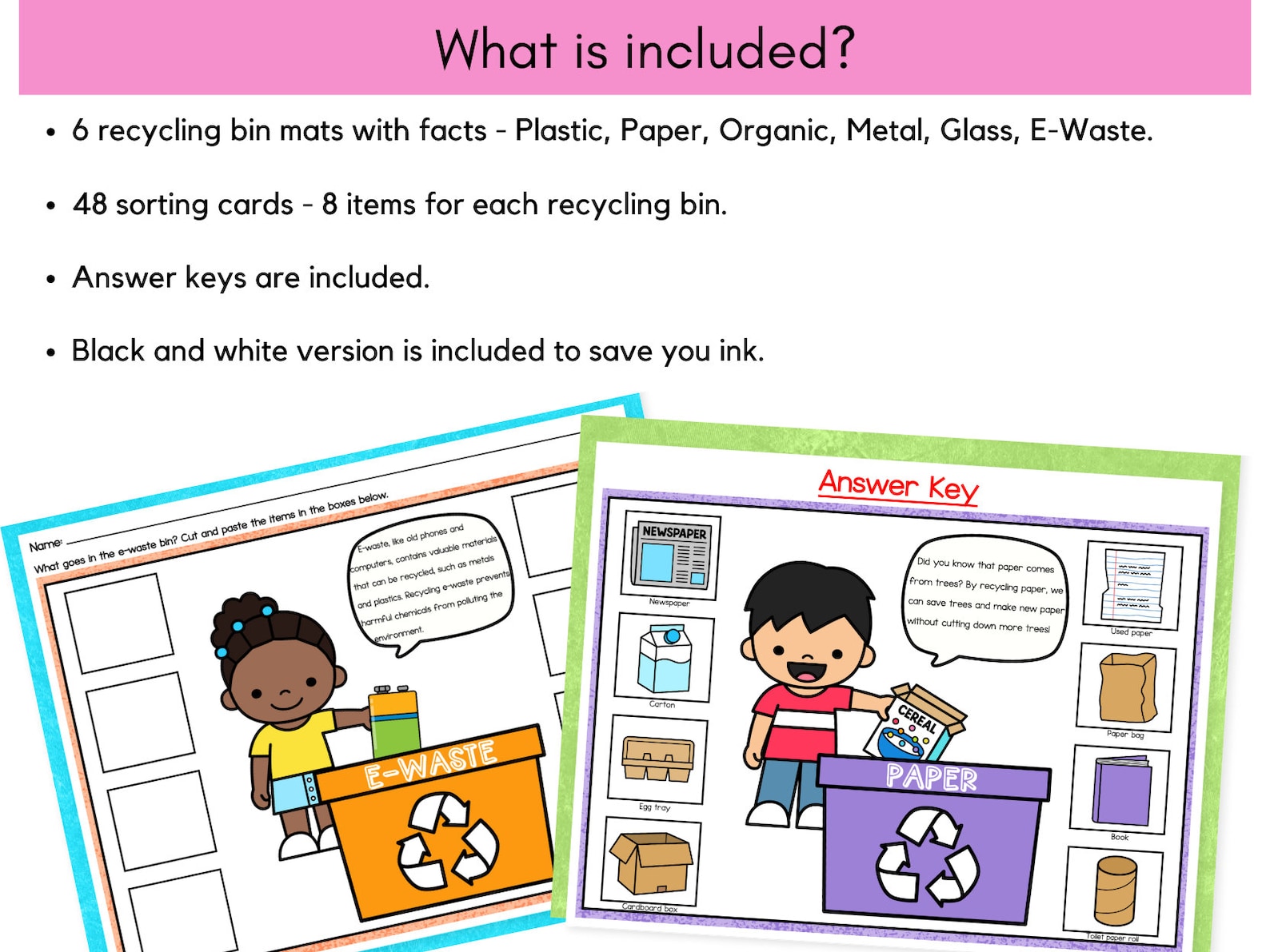 Earth Day Recycling Sort - Recycle Sort Activity - Recycling Cut and ...