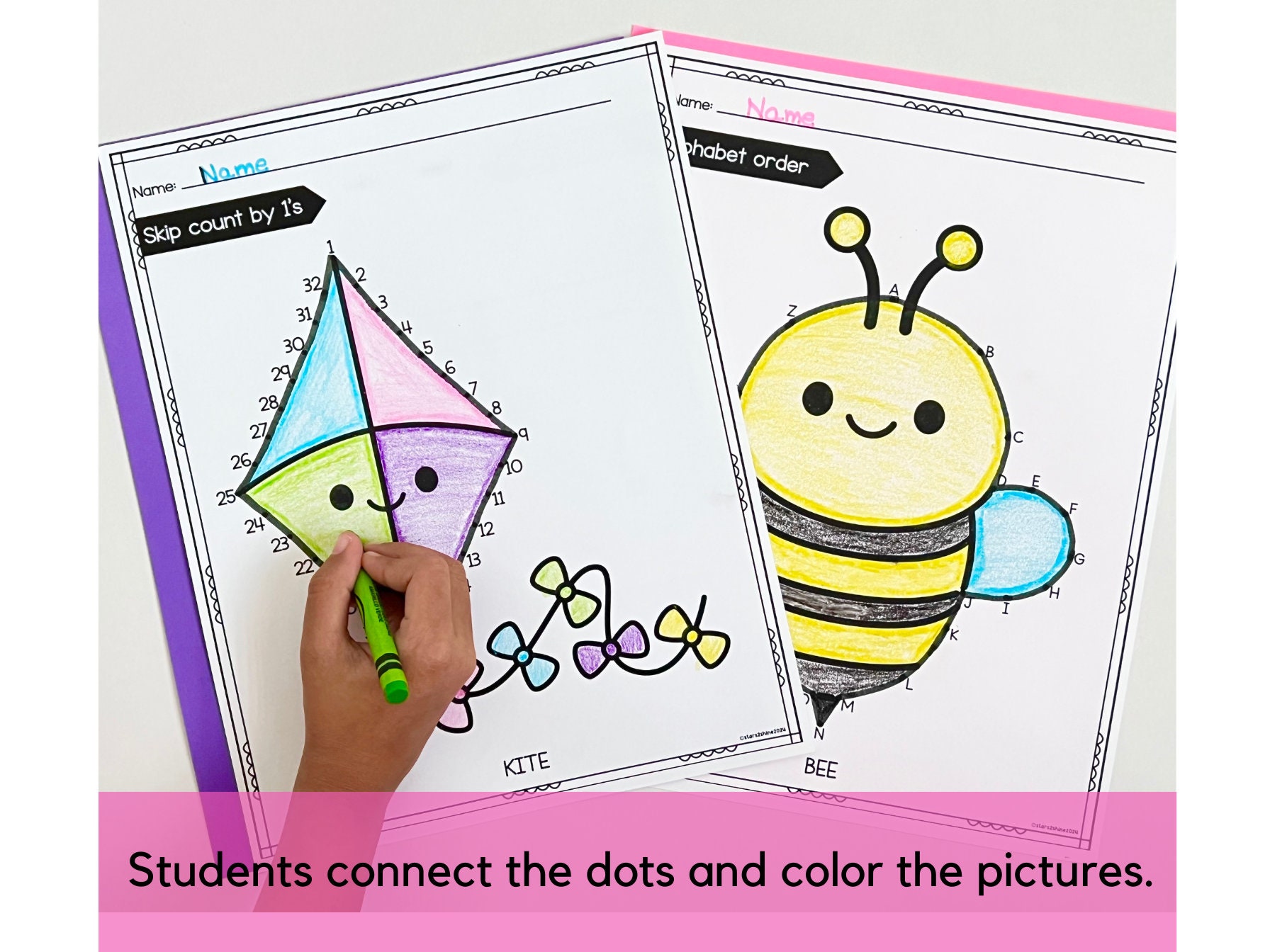 Spring Skip Counting Dot to Dot| ABC Order Dot to Dot Worksheets ...