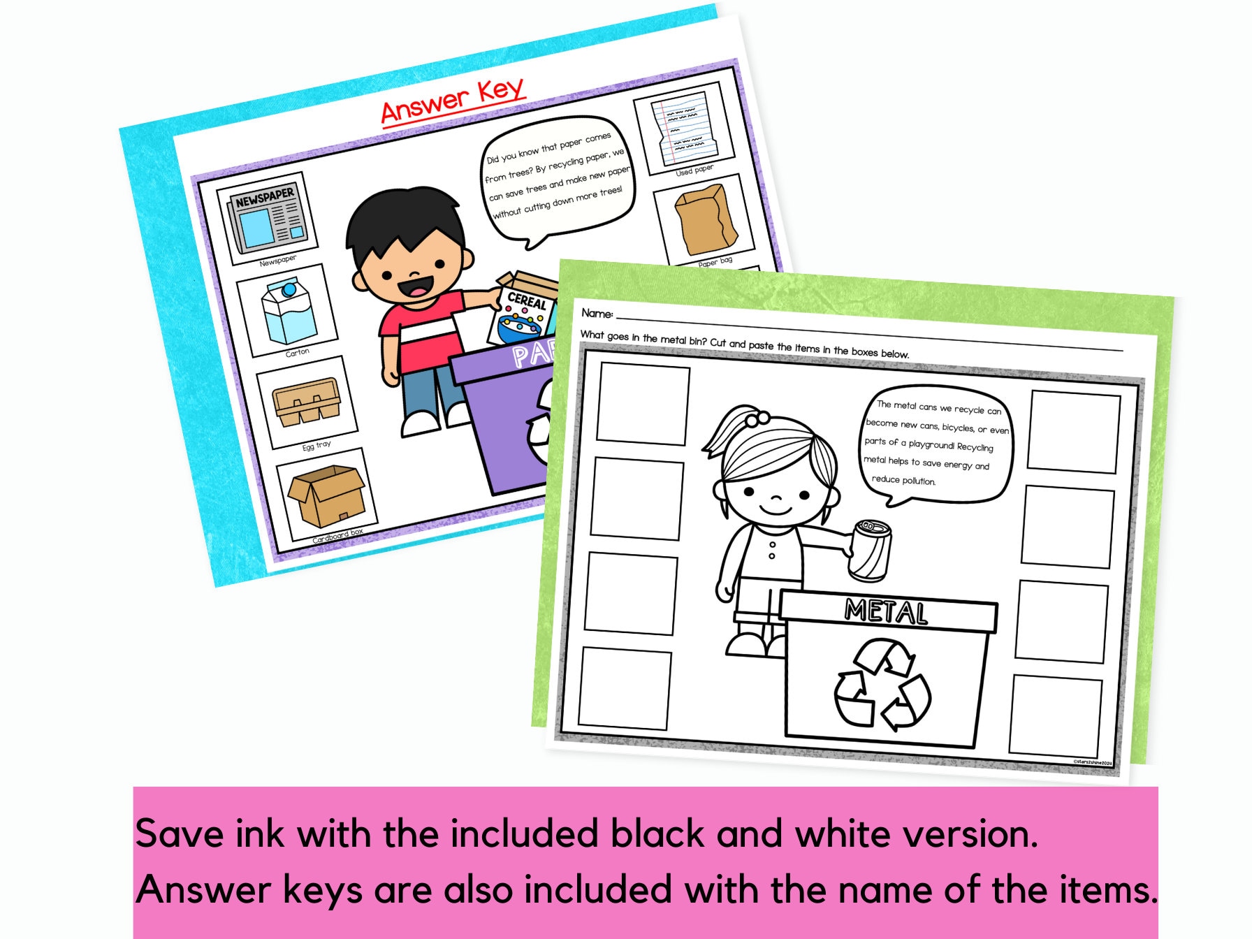 Earth Day Recycling Sort - Recycle Sort Activity - Recycling Cut and ...