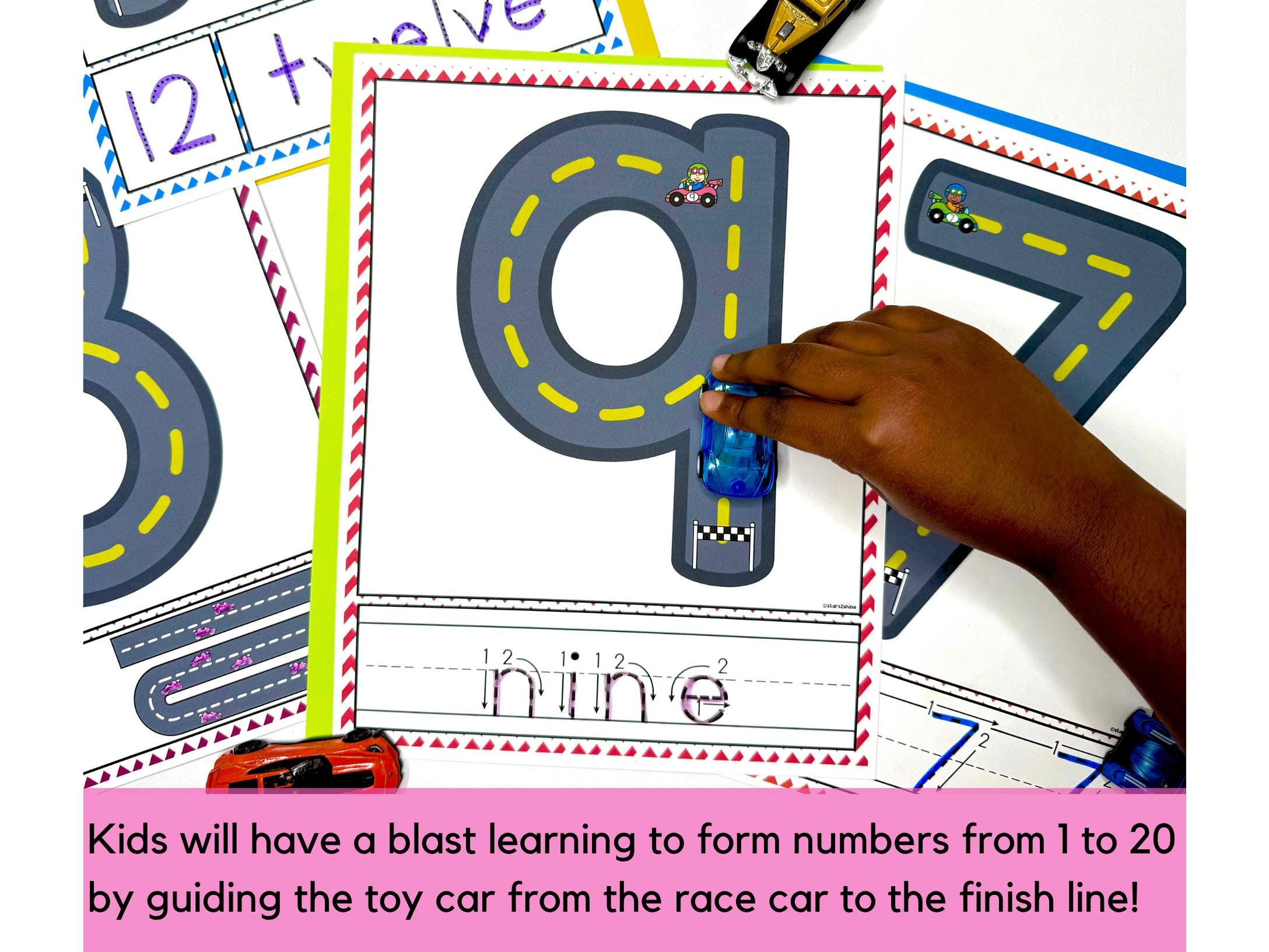 Race Car Number Formation Mats | Road Numbers Fine Motor Activity ...