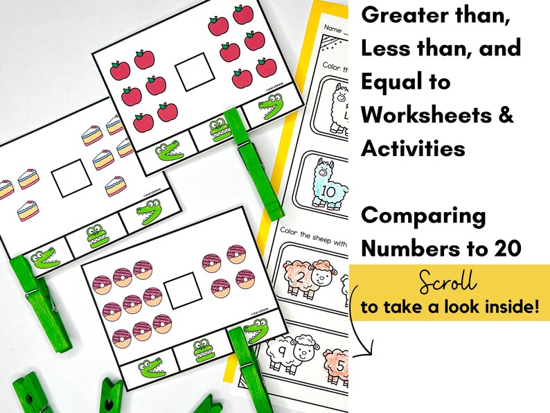 Greater Than Less Than Equal to Worksheet | Comparing Numbers to 20 ...