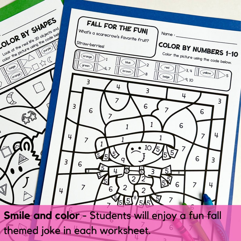 Fall Color by Code | Autumn Color by Number Addition Subtraction ...