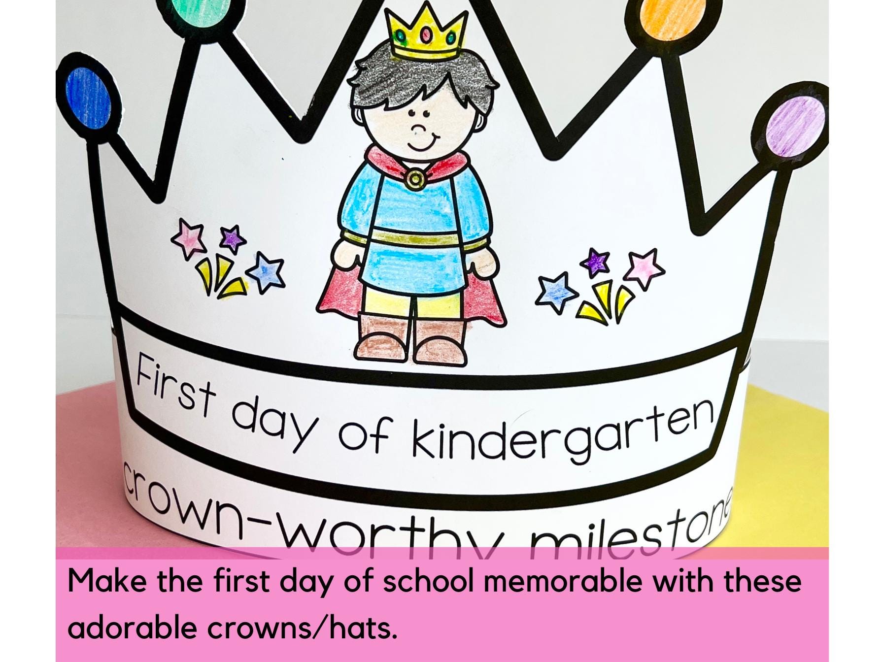 First Day of School Crowns or Hat for Preschool, Kindergarten, 1st ...