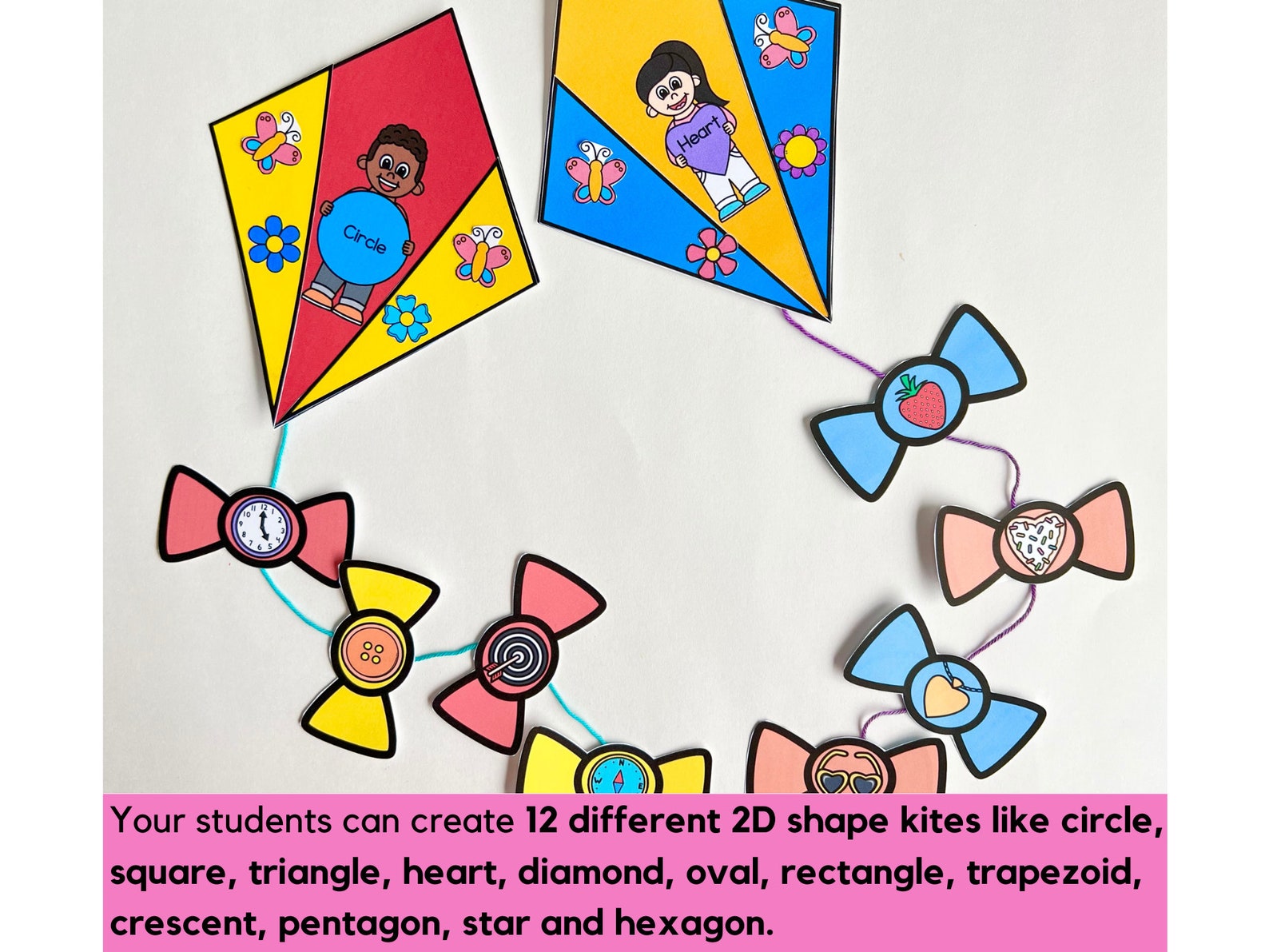 Kite Craft | 2D Shape Craft | Printable Spring Craftivity for Pre K ...