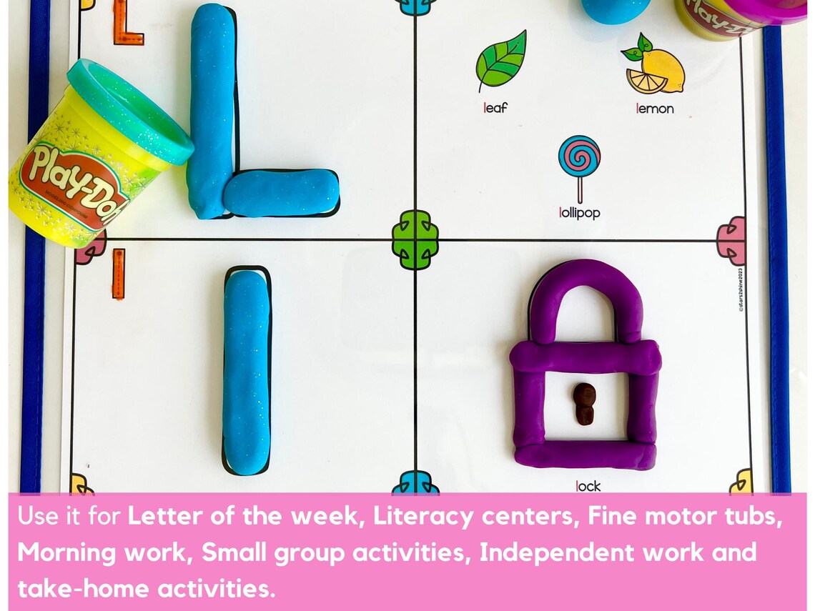 Play Doh Alphabet Mats | Printable Playdough Mats | Alphabet Playdough ...