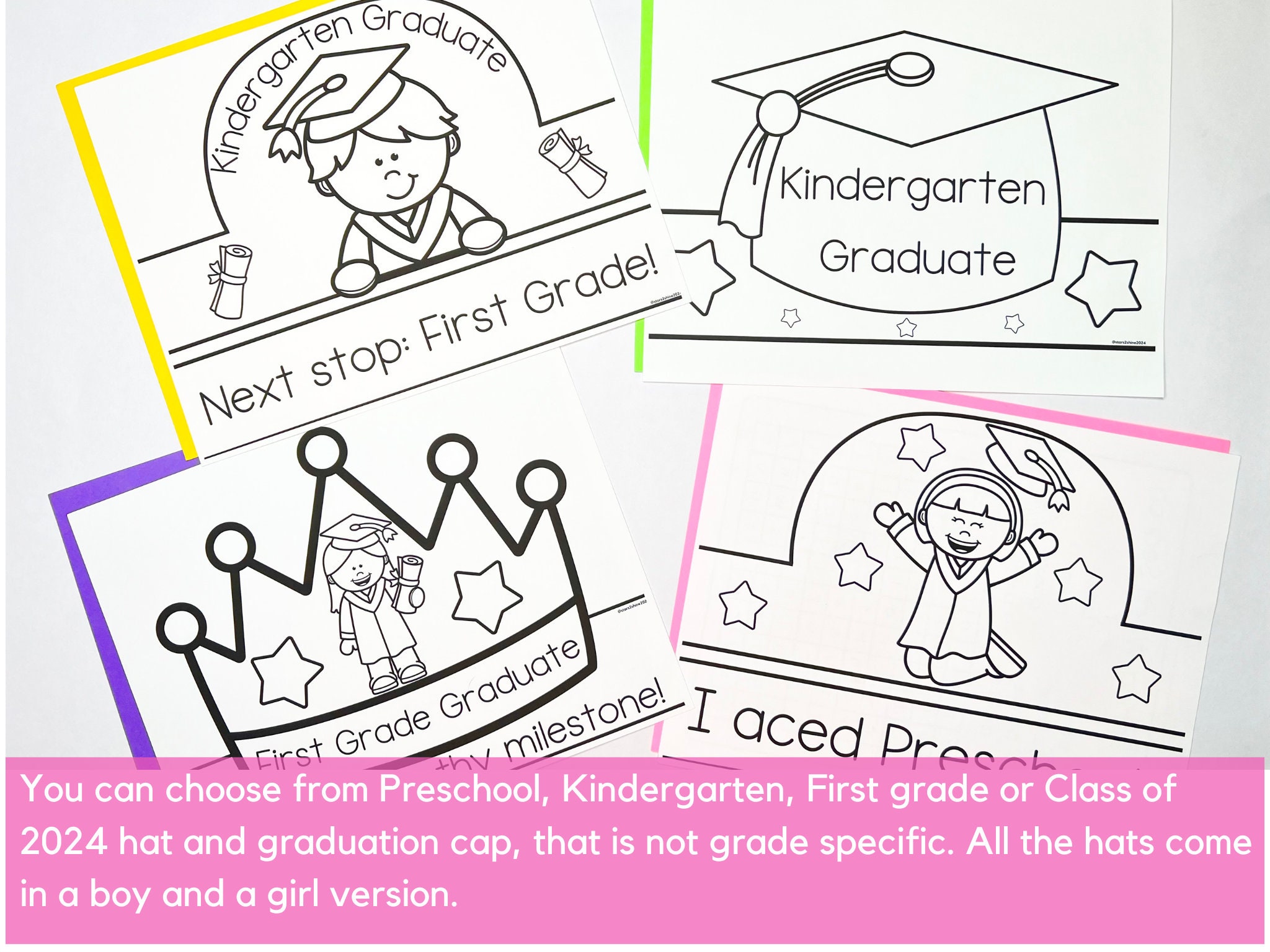 Printable Graduation Hat and Graduation Cap for Preschool, Kindergarten ...