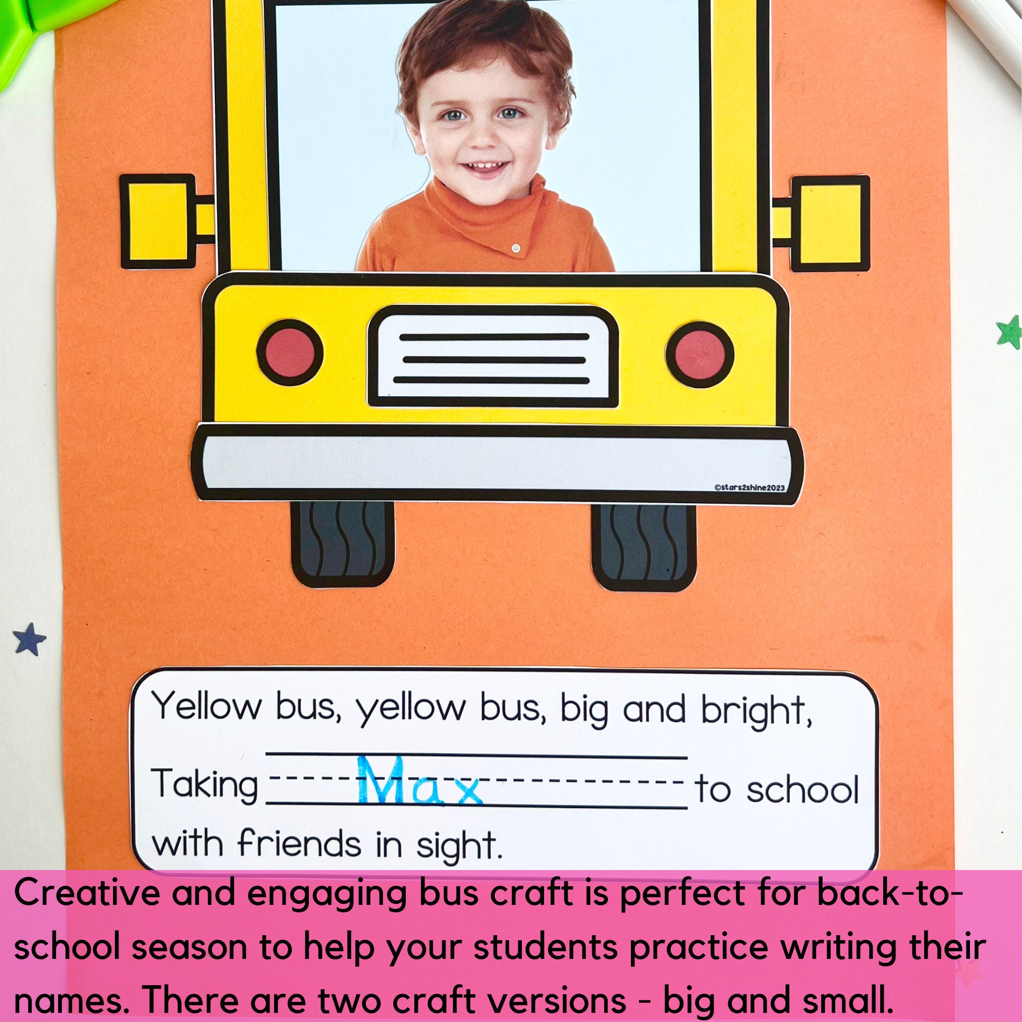 School Bus Craft | Name Craft for Preschool and Kindergarten | Bulletin ...