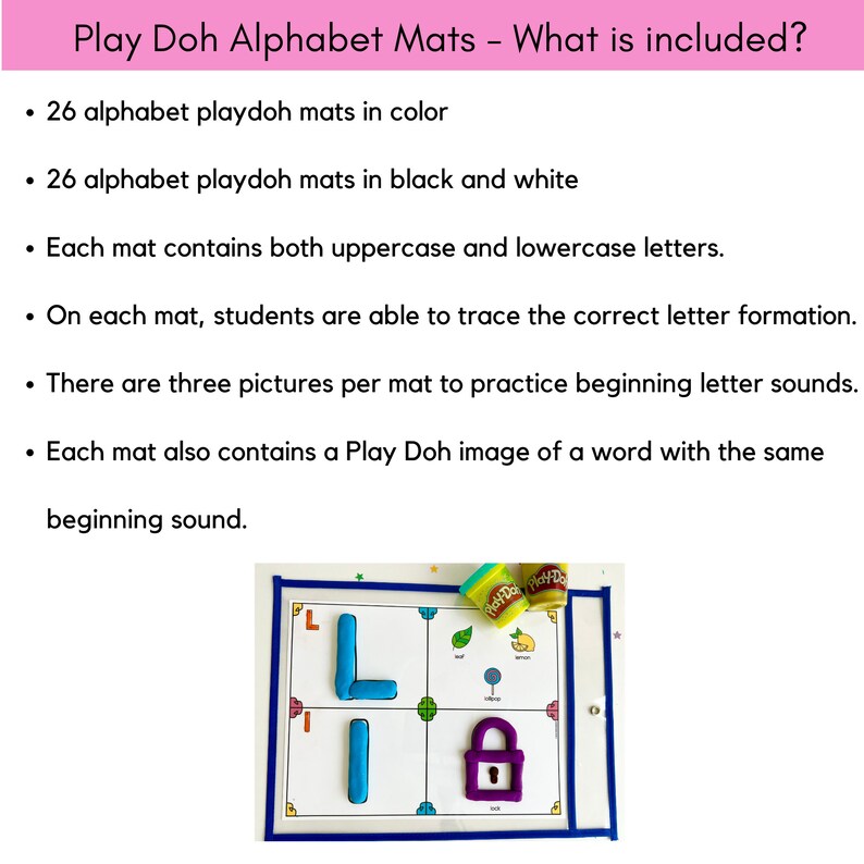 Play Doh Alphabet Mats | Printable Playdough Mats | Alphabet Playdough ...