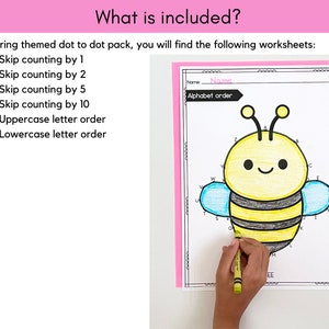 Spring Skip Counting Dot to Dot| ABC Order Dot to Dot Worksheets ...
