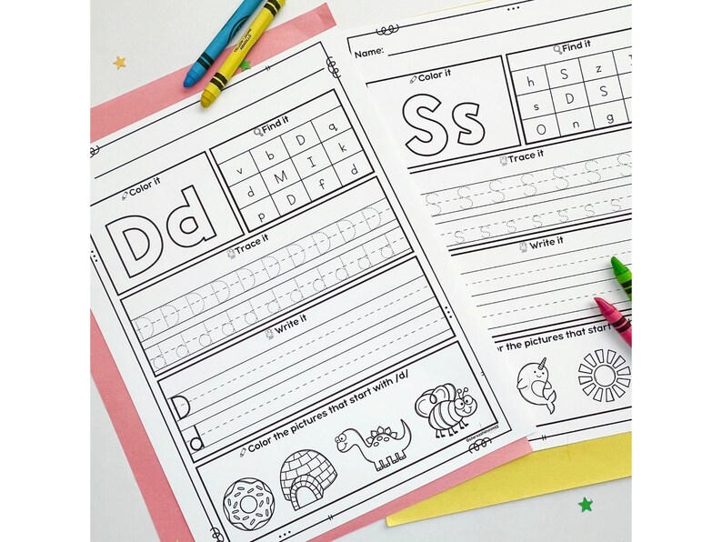 Alphabet Trace and Write Worksheets | Beginning Sounds & Letter ...