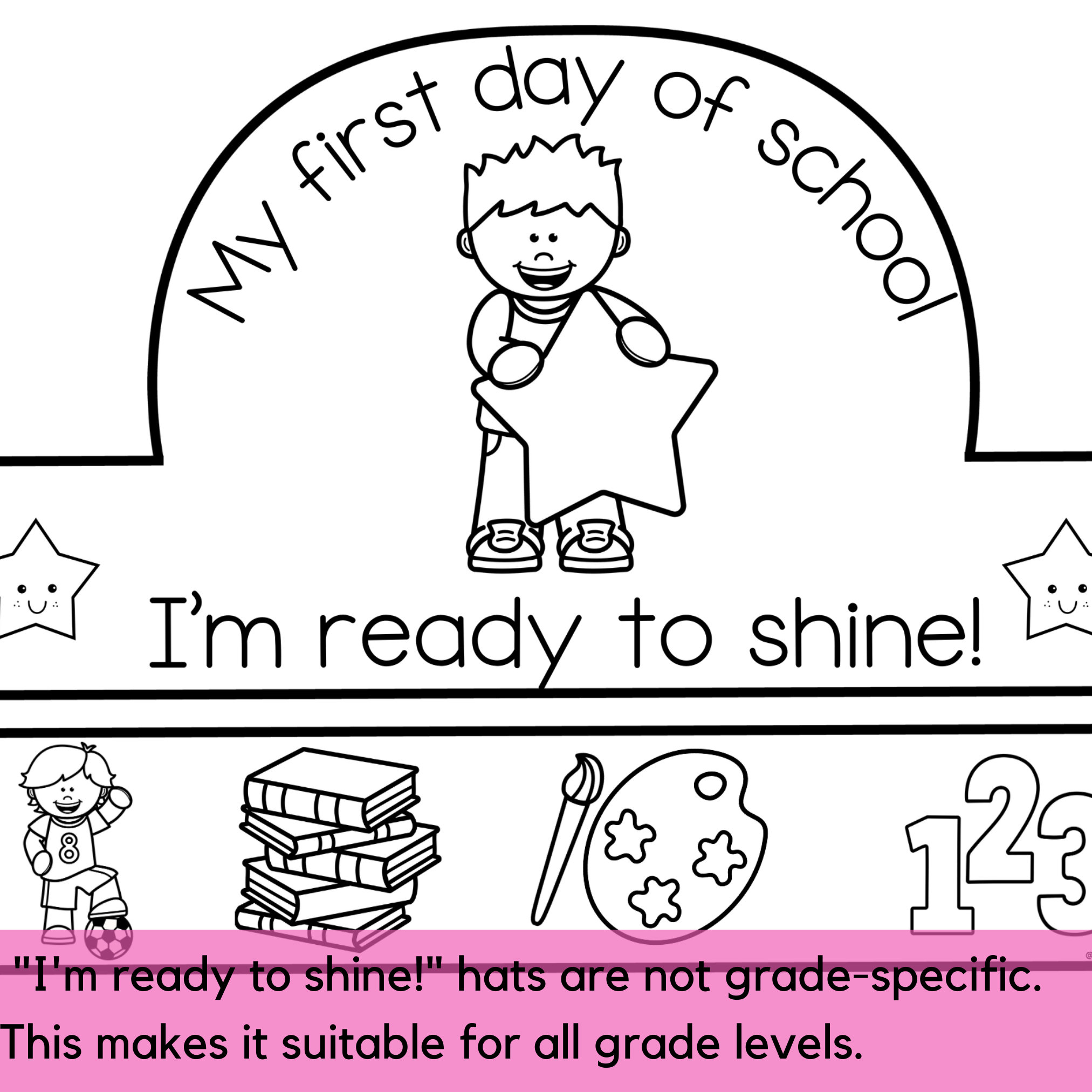 First Day of School Crowns or Hat for Preschool, Kindergarten, 1st ...