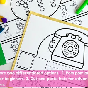 Beginning Digraph Crafts | Beginning Digraph Hats | Trace Cut and Paste ...