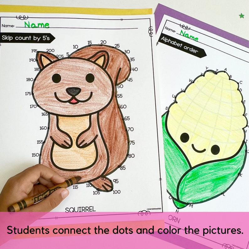 Fall Skip Counting Dot to Dot ABC Order Dot to Dot Worksheets Fall ...