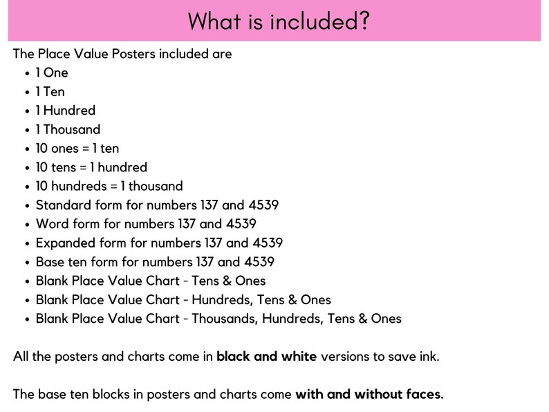 Place Value Posters and Charts Printable | Standard Form, Word Form ...