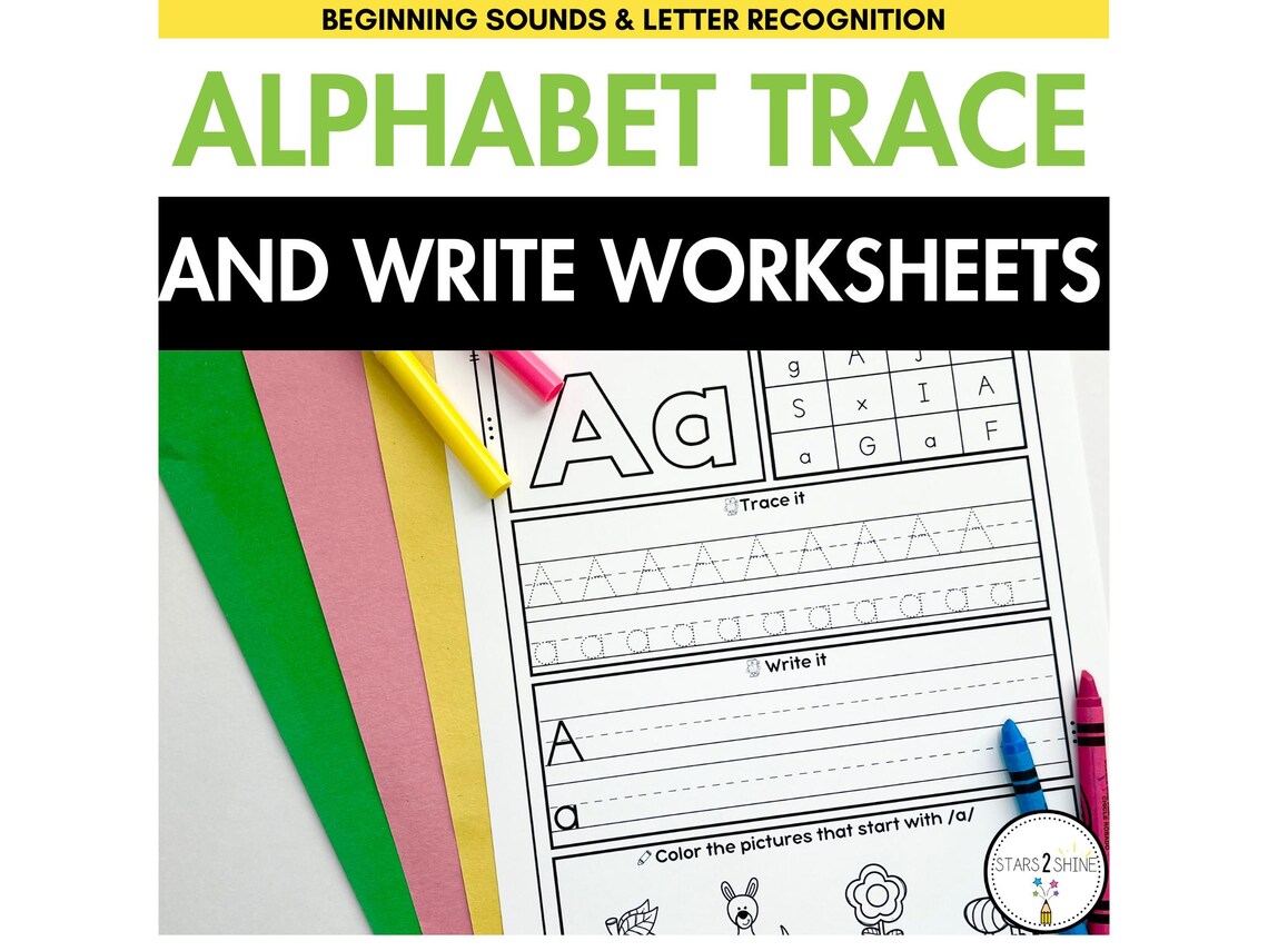 Alphabet Trace and Write Worksheets | Beginning Sounds & Letter ...
