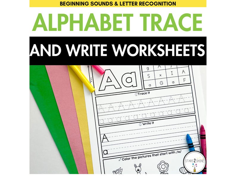 Alphabet Trace and Write Worksheets | Beginning Sounds & Letter ...