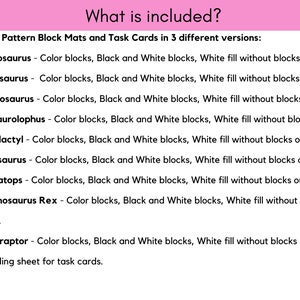 Dinosaur Pattern Blocks Mats and Task Cards | Pattern Block Templates ...