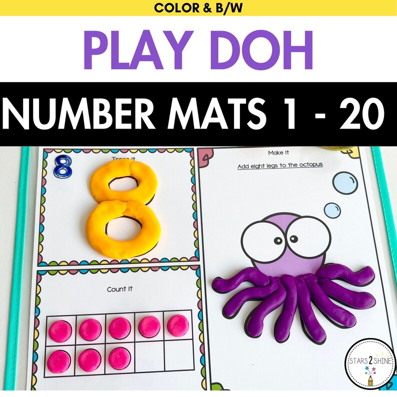 Printable Playdough Number Mats 1 - 20 With Ten Frames | Number ...