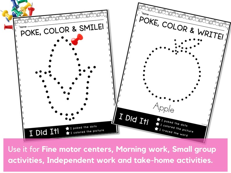 Fall Push Pin Art - Fall Pokey Pin Pictures - Fall Fine Motor Activity ...