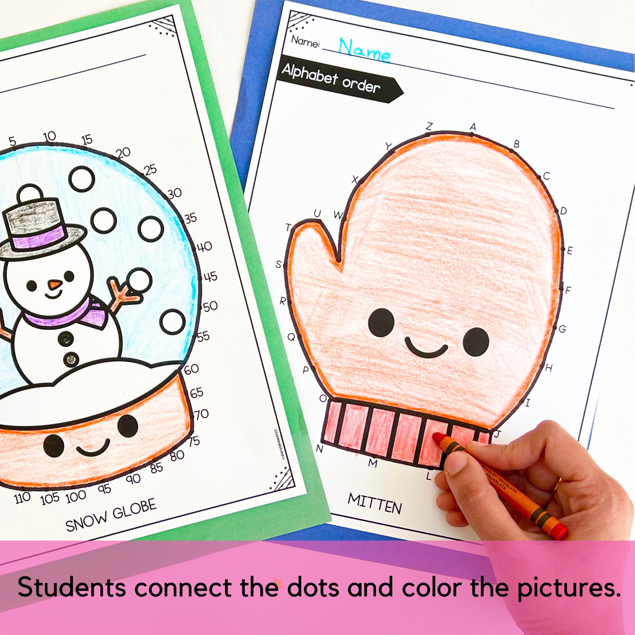 Winter Skip Counting Dot to Dot| ABC Order Dot to Dot Worksheets ...