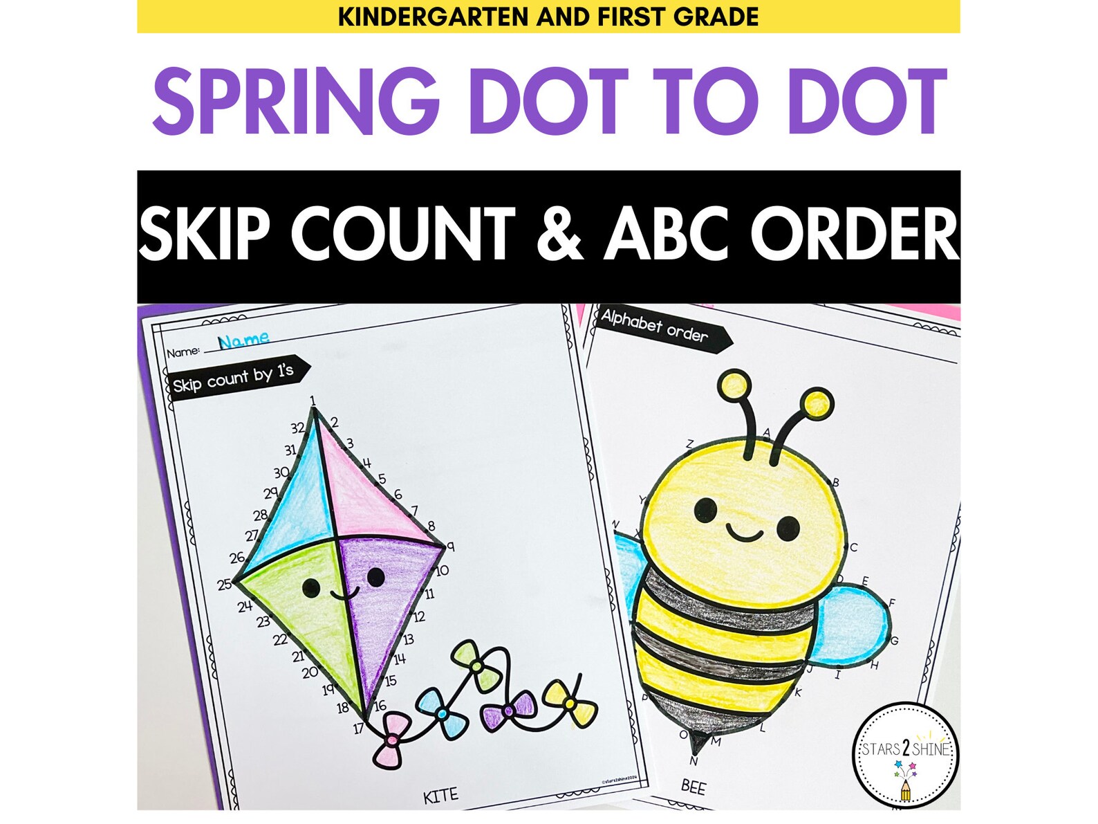 Spring Skip Counting Dot to Dot ABC Order Dot to Dot Worksheets Spring ...