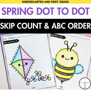 Spring Skip Counting Dot to Dot ABC Order Dot to Dot Worksheets Spring ...