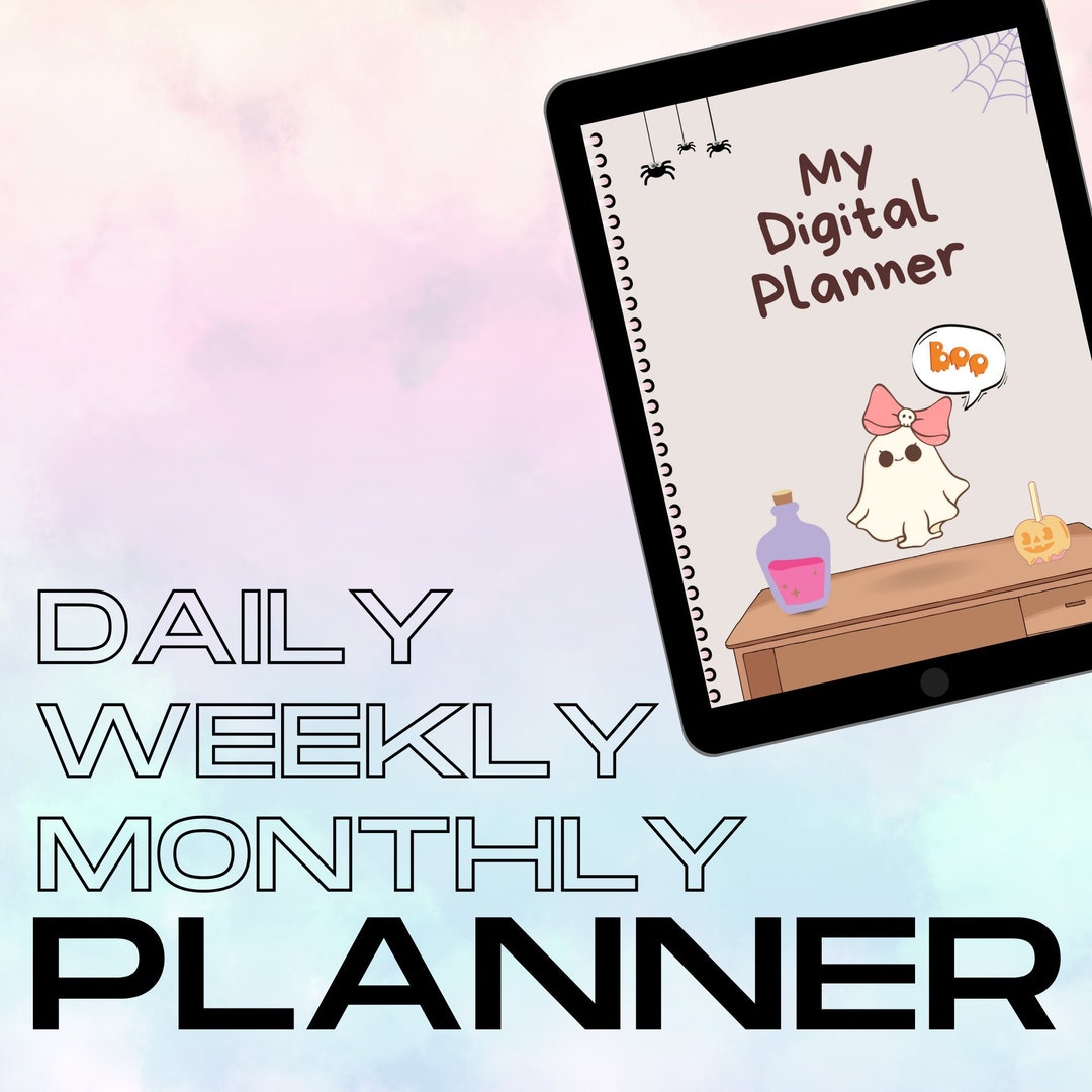 Cute Digital Planner PDF Daily, Weekly, Monthly for Use With Goodnotes ...