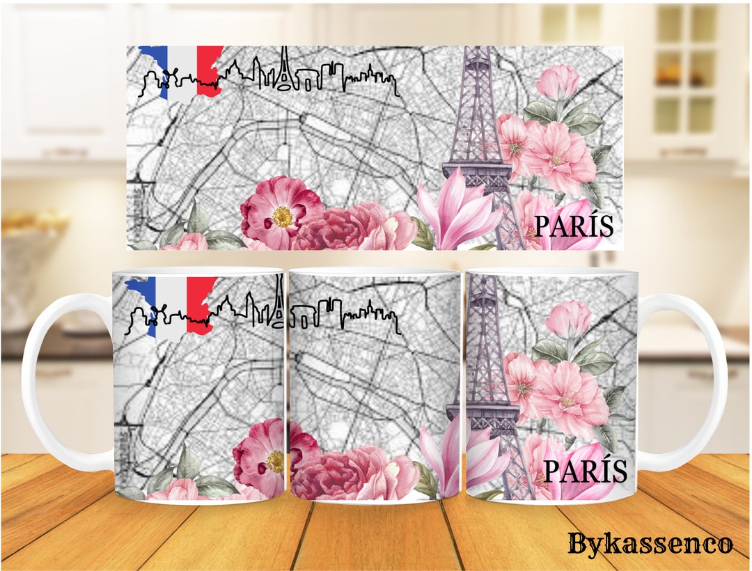 Taza Mapa París, Taza Café París, Taza 11 Onzas París, City Map París ...