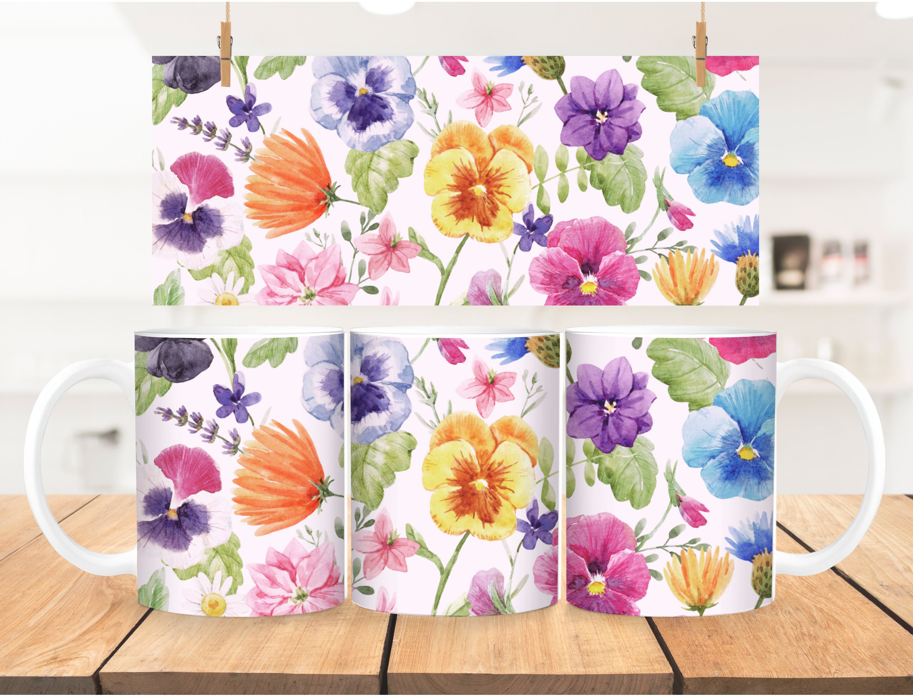 Taza Flores Delicadas, Taza Cerámica Café De Jardín, Taza Para Regalo ...