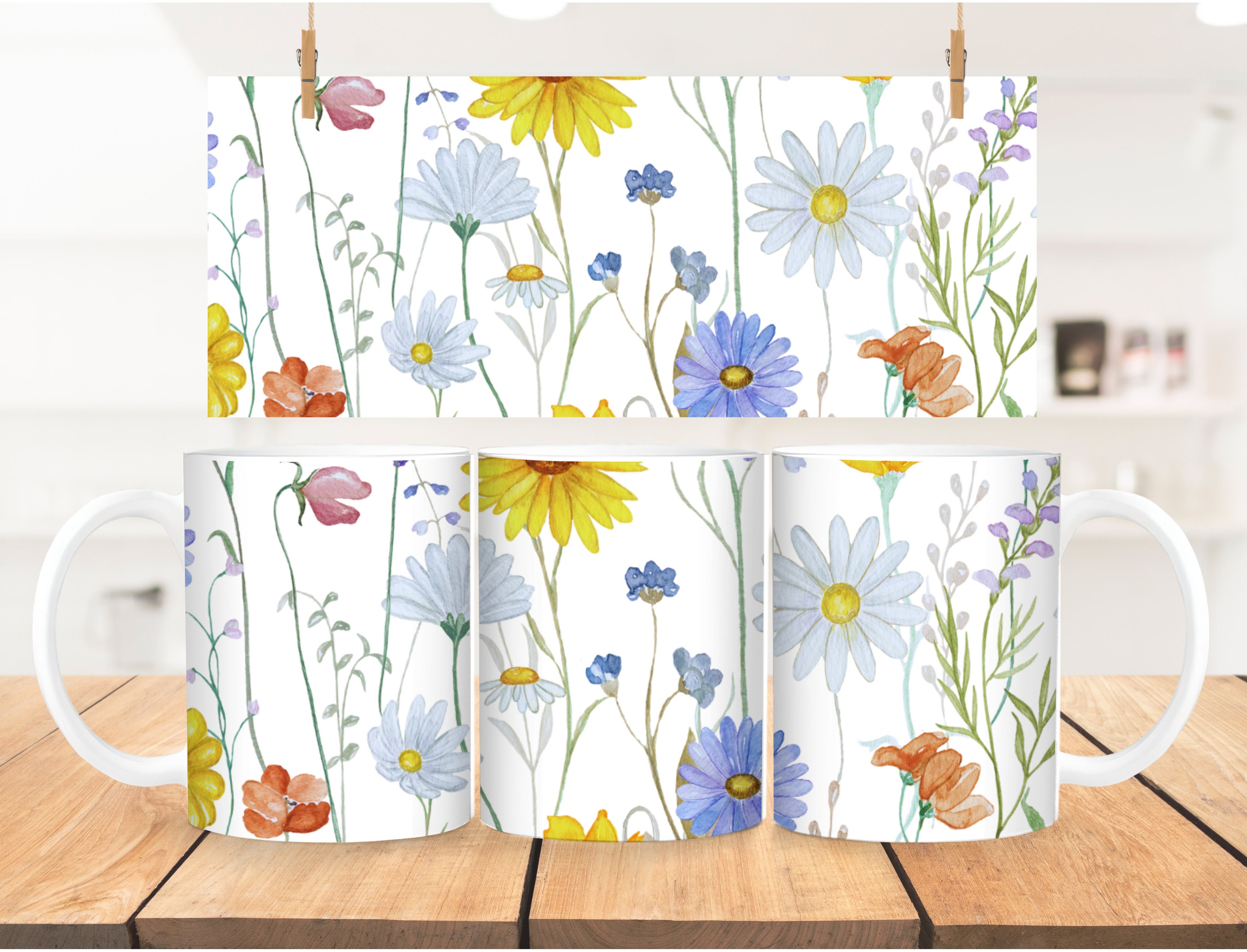 Taza Flores Delicadas, Taza Cerámica Café De Jardín, Taza Para Regalo ...