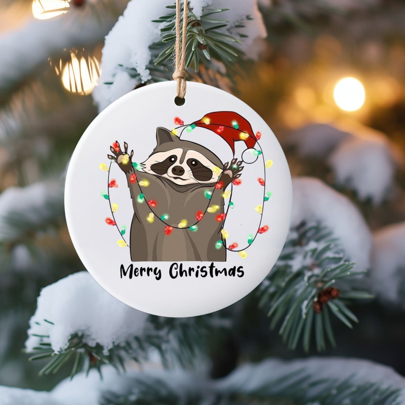 Panda and Racoon Ornaments - Etsy