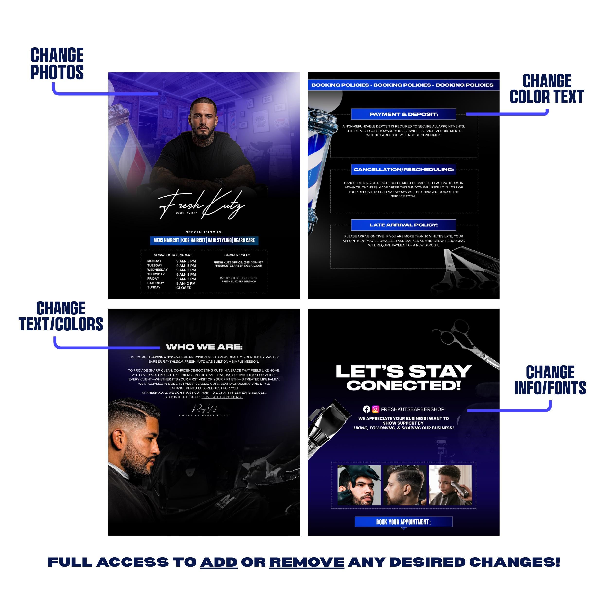 Barbershop Acuity Booking Template + Scheduling Flyer | Barber Website ...