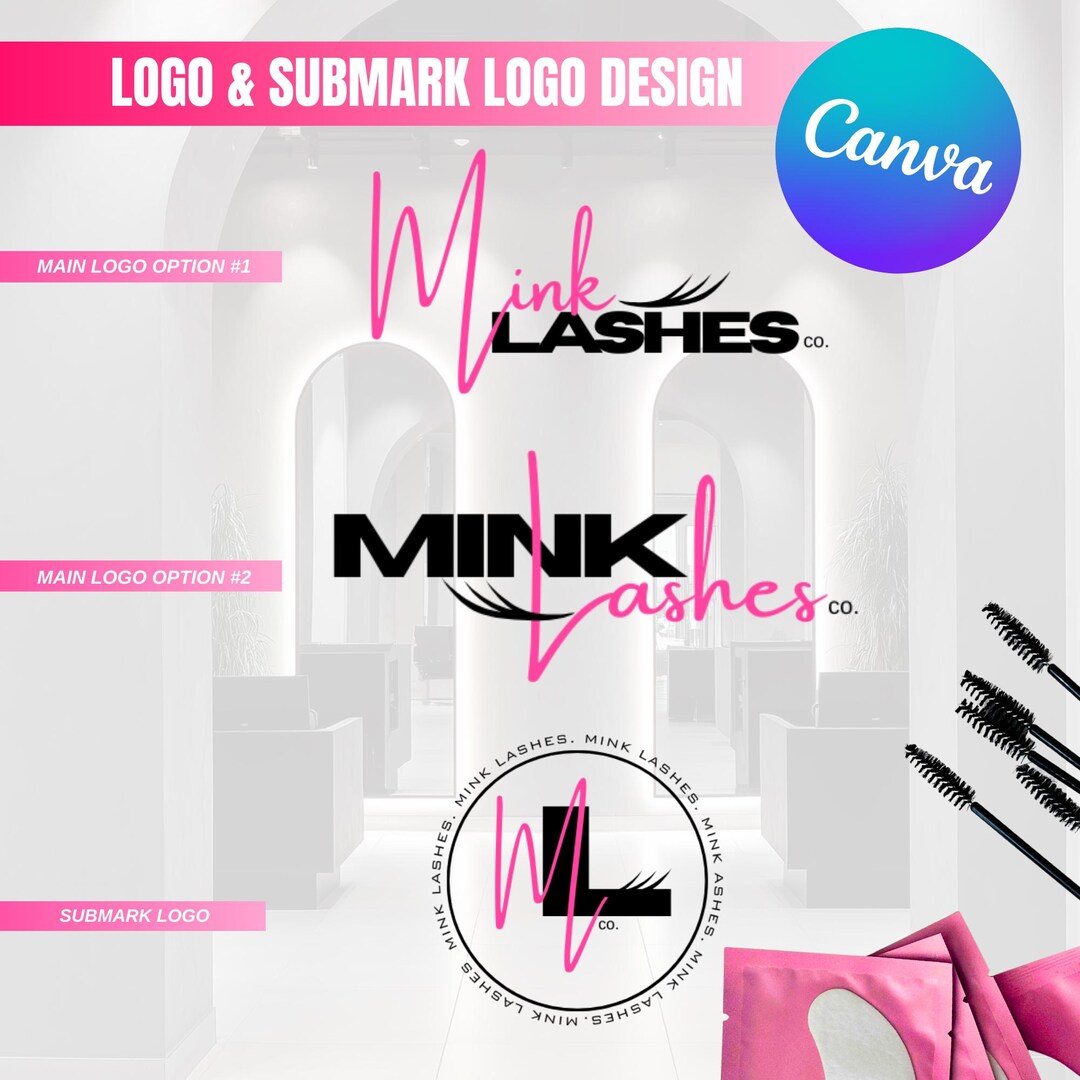 Lash Logo Design Bundle | Premade Lash Logos | DIY Lash Branding ...