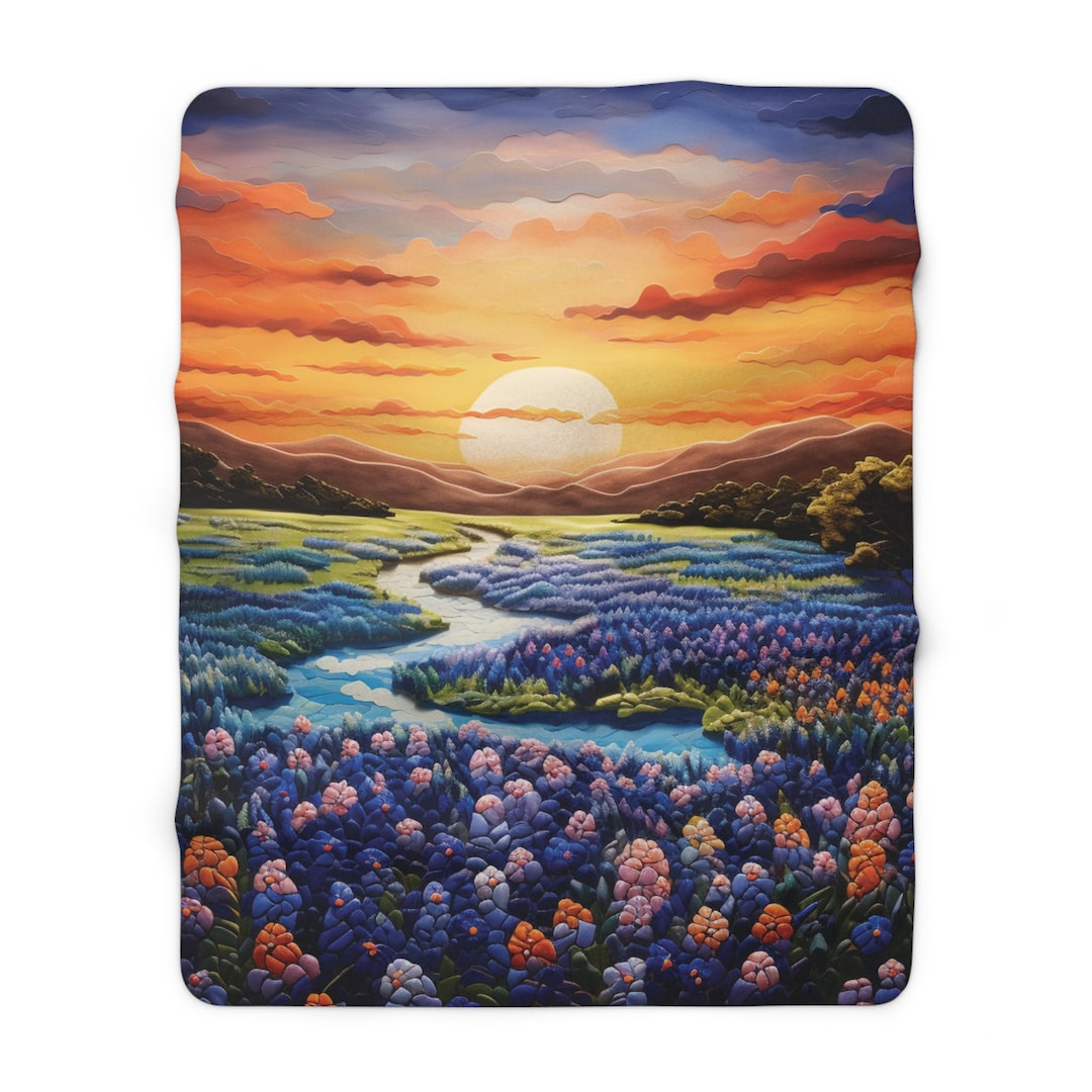Texas Hill Country Landscape Sherpa Fleece Blanket Blankets - Etsy