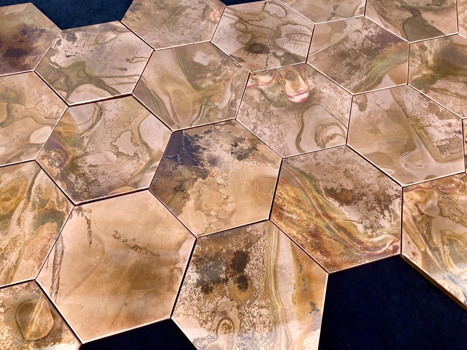 Handmade Copper Hexagon Wall Tile: Kitchen Backsplash Art - Etsy