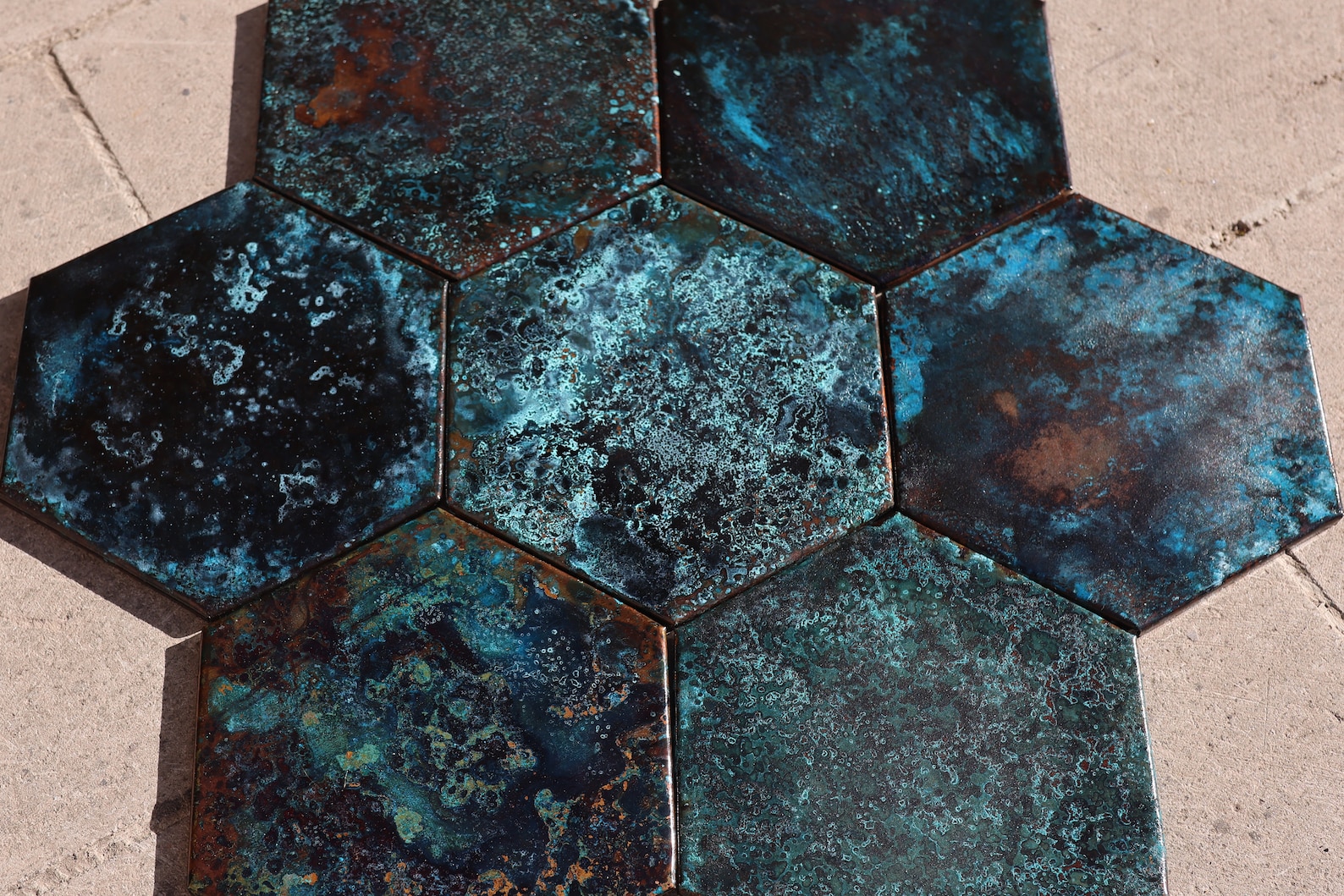 Rustic Patina Copper Wall Tiles, Artistic Home Decor Gift, Ideal for ...