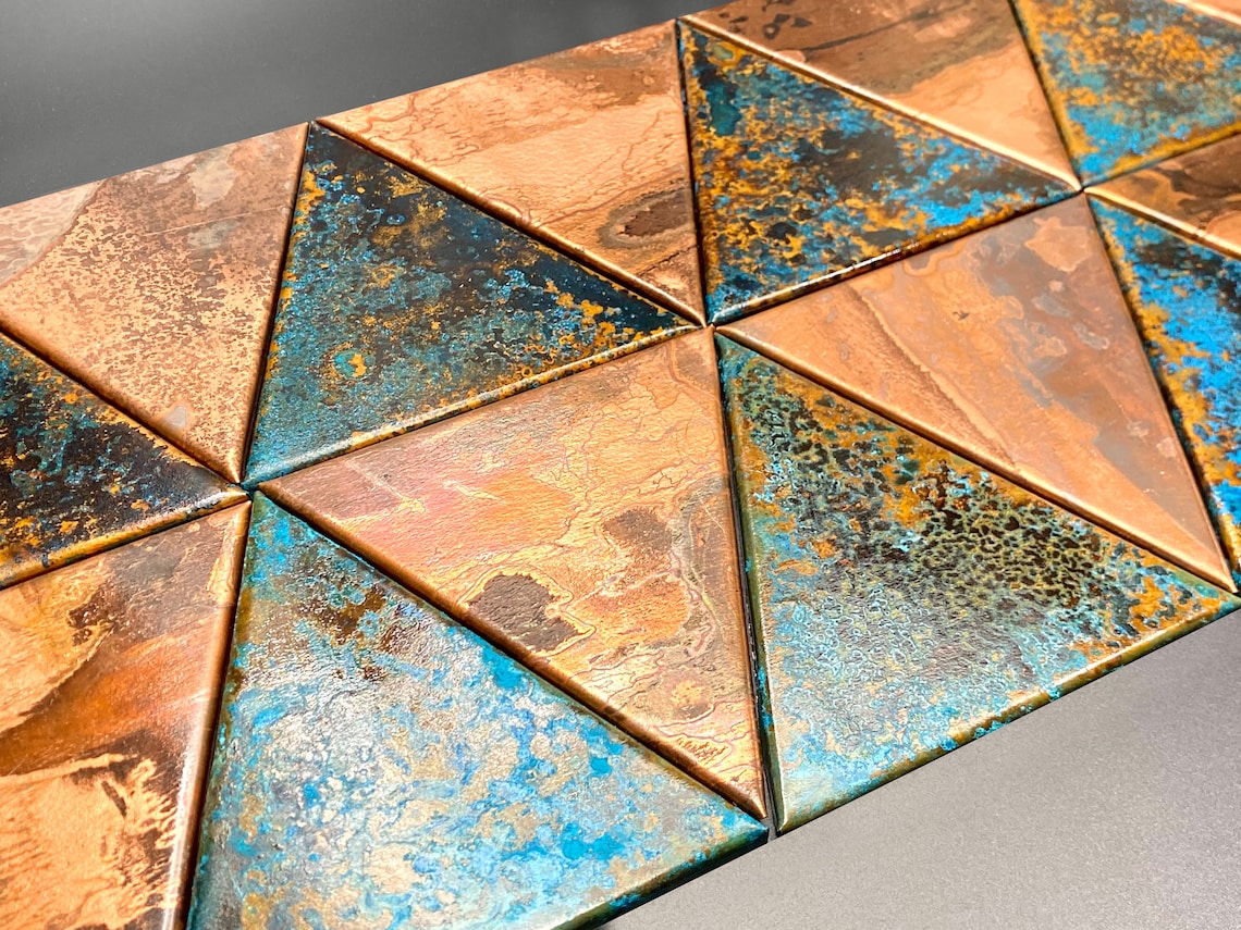 Handmade Copper Tile Backsplash, Kitchen Wall Decor, Fireplace Tiles ...