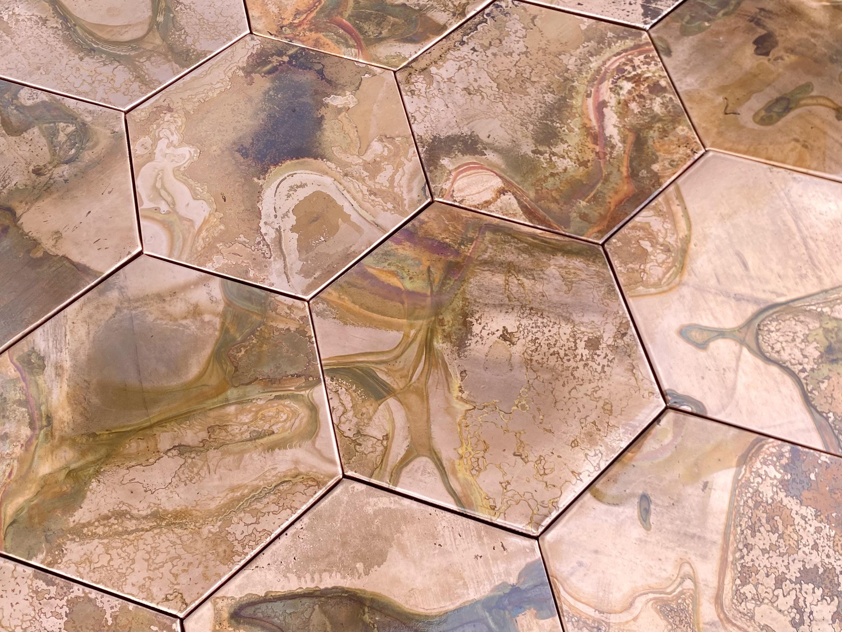 Handmade Copper Hexagon Wall Tile: Kitchen Backsplash Art - Etsy