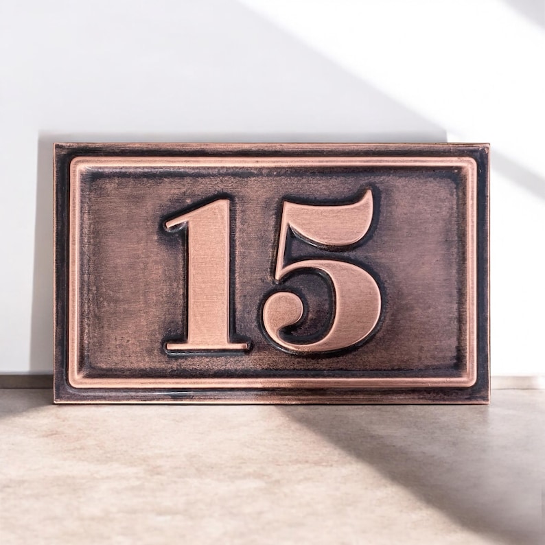 Address Plaque, Copper Number Sign, Handmade Copper Numbers, Door ...