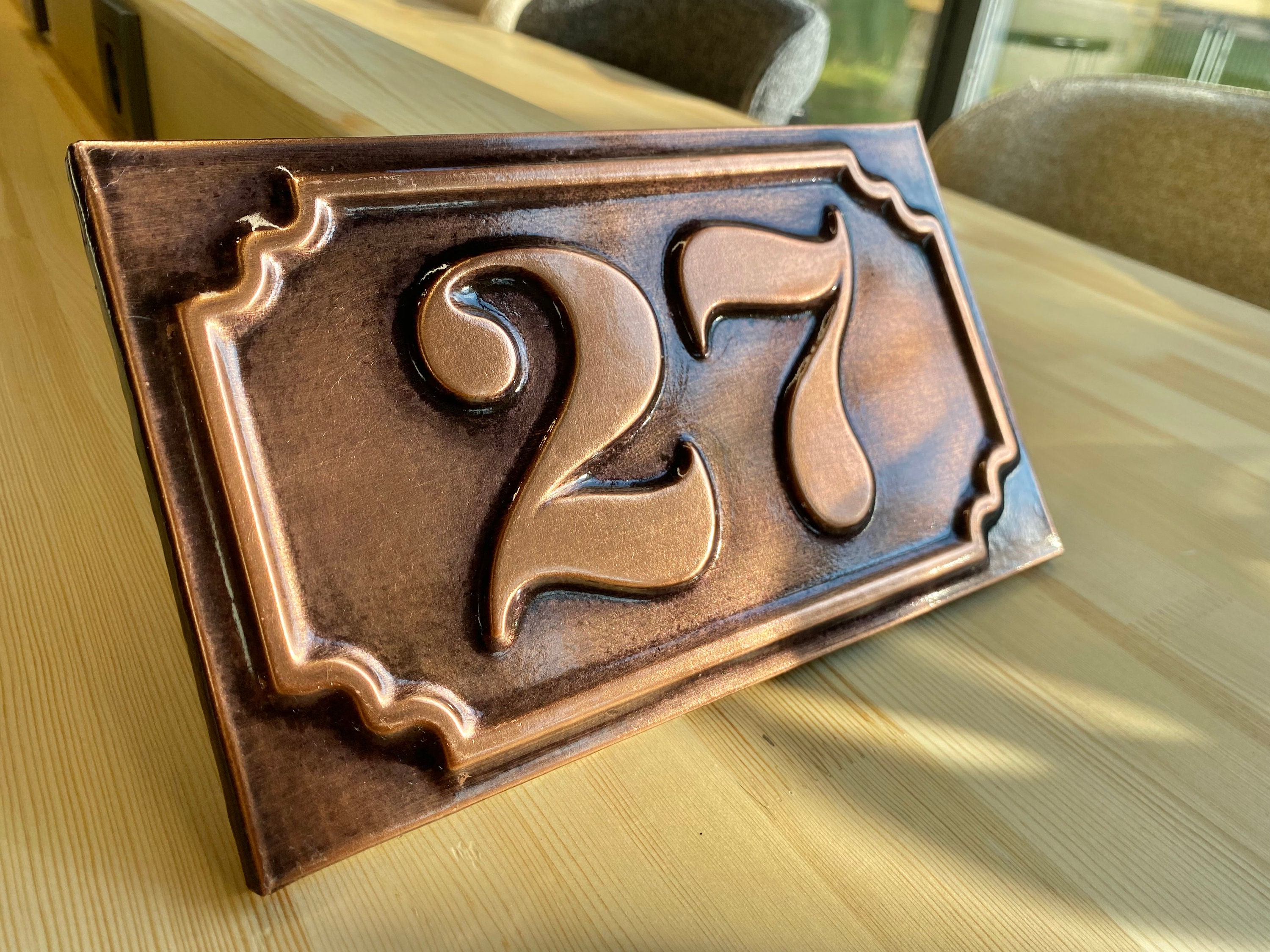 Address Plaque, Copper Number Sign, Handmade Copper Numbers, Door ...