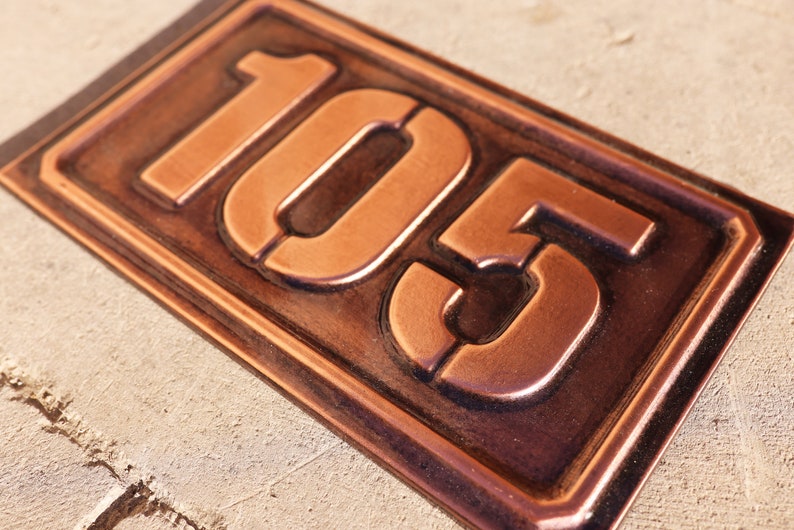 Address Plaque, Copper Number Sign, Handmade Copper Numbers, Door ...