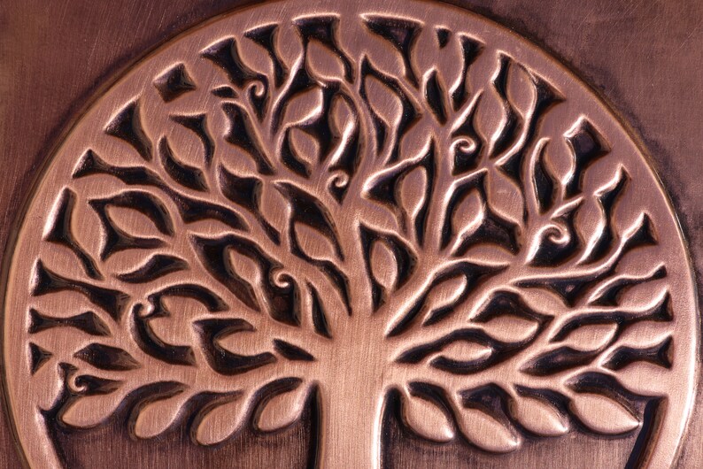 Tree Branches With Leaves Wall Art, Tree Branches Copper Relief Art ...