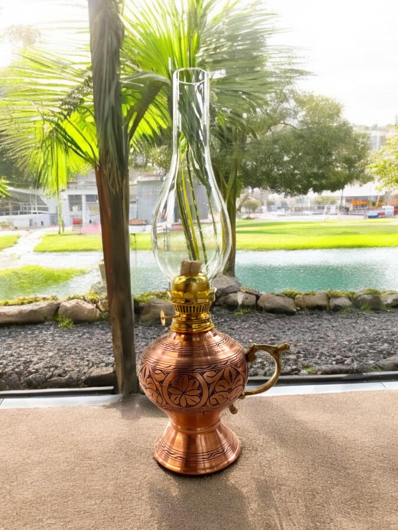 Gas Lamp Copper, Vintage Style Copper Gas Lamp, Rustic Outdoor Lighting ...