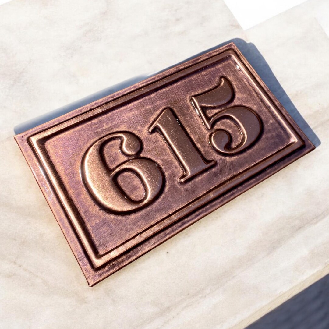 Address Plaque, Copper Number Sign, Handmade Copper Numbers, Door ...