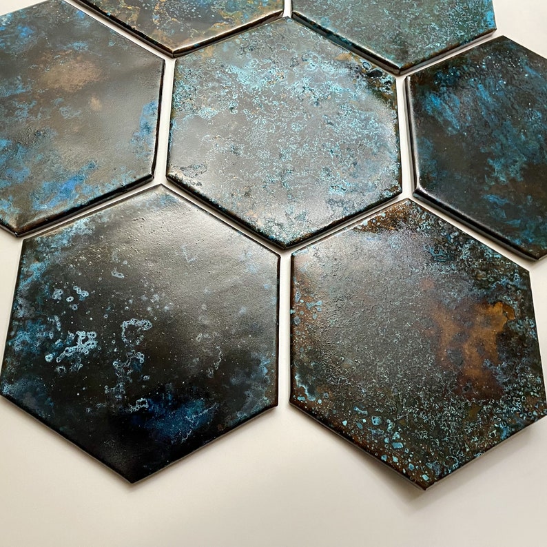 Rustic Patina Copper Wall Tiles, Artistic Home Decor Gift, Ideal for ...