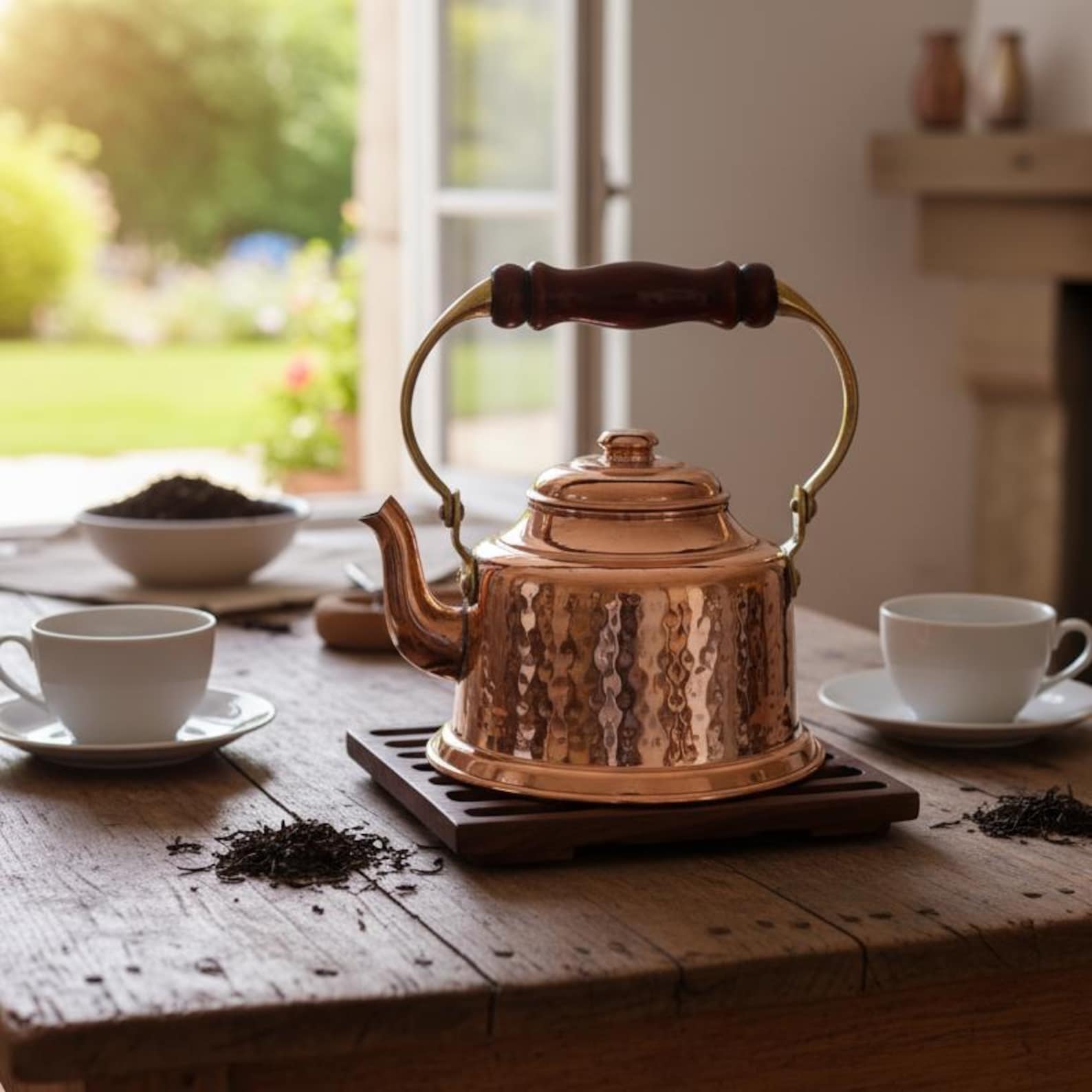 Solid Copper Teapot, Handmade Tea Kettle, Hammered Copper Decor, Luxury ...