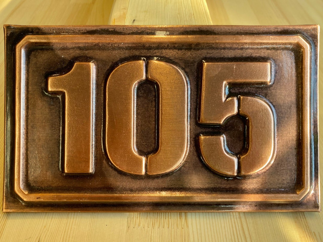 Address Plaque, Copper Number Sign, Handmade Copper Numbers, Door ...